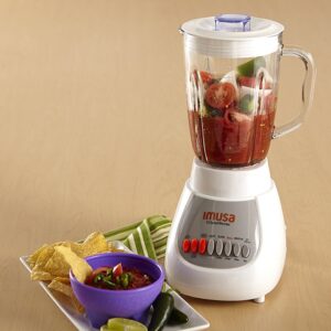 IMUSA USA GAU-80313W 10-Speed Countertop Blender with 42 oz Glass Jar, White