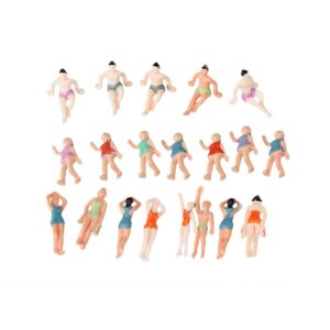 bqlzr 1:75 multicolor abs unpainted miniature beach people figures mini people pack of 20