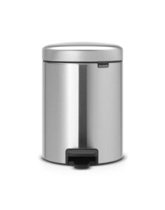 brabantia bathroom pedal bin 5l, 1.3 gal, matt steel