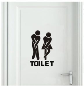 bestjybt diy removable washroom toilet bathroom wc sign door accessories wall sticker home decor