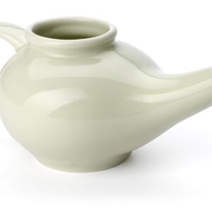 Aromatic Salt Premium Ceramic Neti Pot, Green