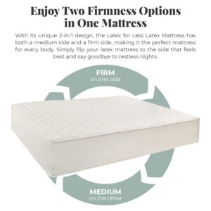 Latex for Less 2-Sided Natural Latex Mattress 9" | Natural Latex, Organic Cotton and Pure, Natural Wool | Handcrafted in The USA | GOTS Certified Organic Cotton | Natural Wool | Queen