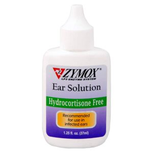 zymox otic enzymatic ear solution for dogs and cats to soothe ear infections without hydrocortisone, 1.25oz