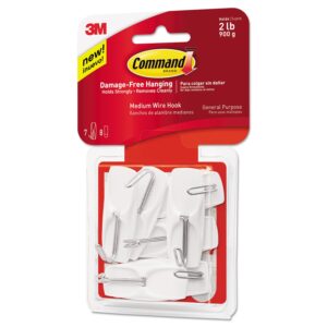 command 17065vpes general purpose hooks medium 2 lb capacity white 7 hooks & 8 strips/pack