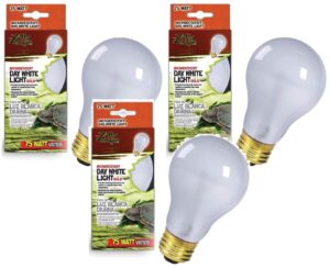 zilla (3 pack) incandescent bulb, day white light & heat, 75 watt