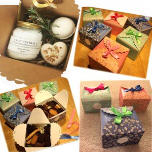 Chilly Gift Boxes, Set of 12 Decorative Treats Boxes, Cake, Cookies, Goodies, Candy and Handmade Bath Bombs Shower Soaps Gift Boxes for Christmas, Birthdays, Holidays, Weddings (Flower Patterned)