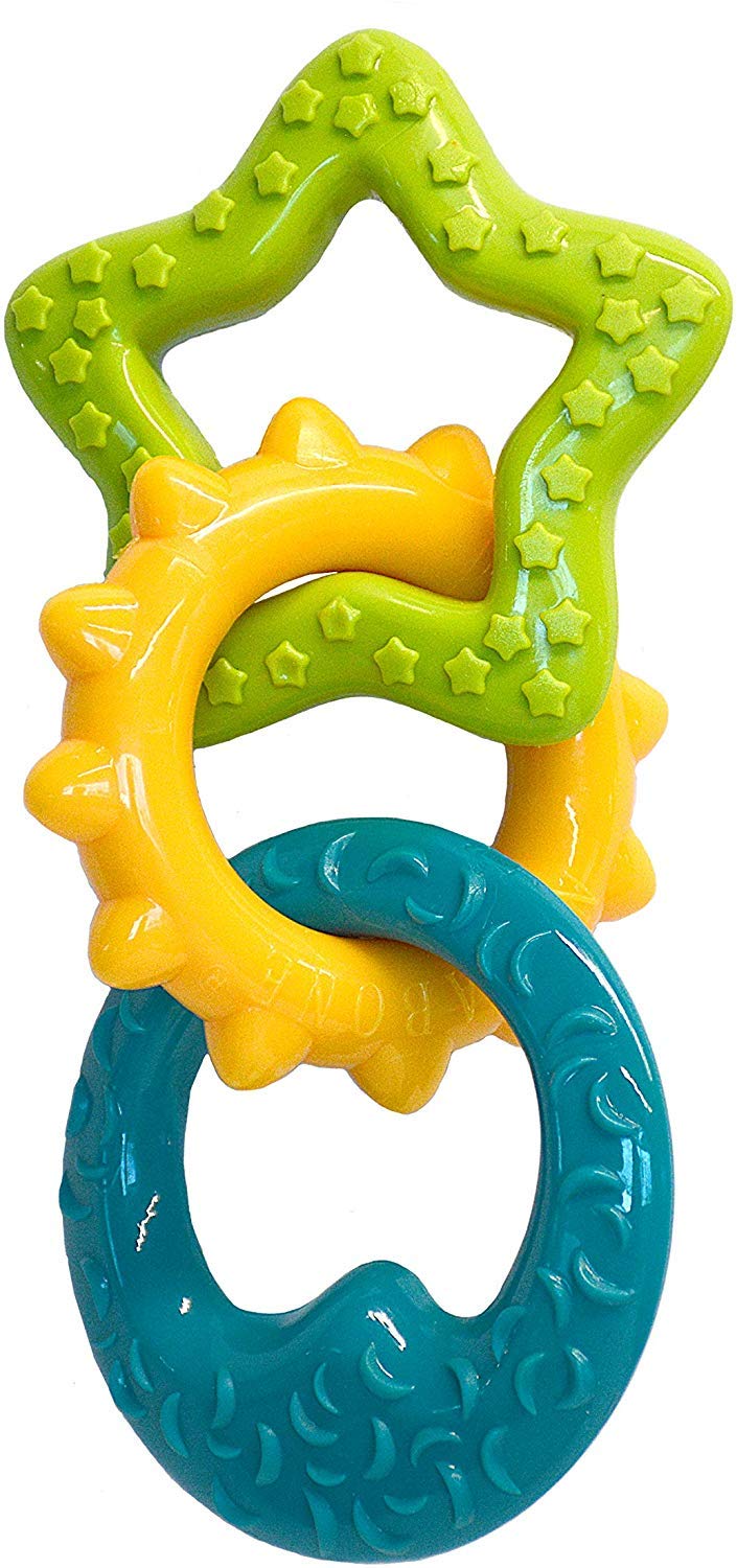 (3 Pack) Nylabone Just For Puppies Triple Teething Ring Chew Toy