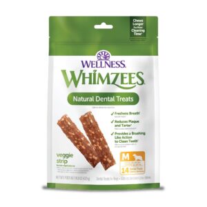 wellness® whimzees® veggie strip natural grain free dental chews for dogs, medium breed, 14 count