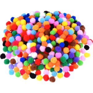 blulu 500 pcs 0.5 inch polypropylene pompoms for craft making, small pom poms balls art and craft diy decorations(multicolor)