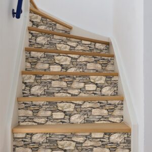 NuWallpaper NU2065 Hadrian Stone Wall Peel & Stick Wallpaper, Brown