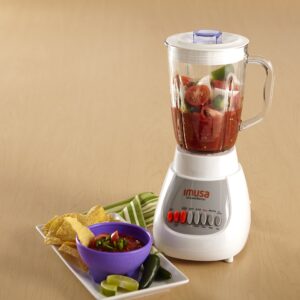 IMUSA USA GAU-80313W 10-Speed Countertop Blender with 42 oz Glass Jar, White