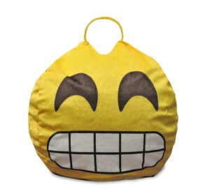 emoji pals flawless bean bag with handle, yellow, 55"