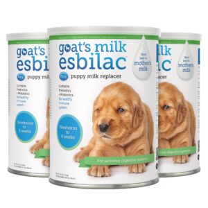 pet-ag goat’s milk esbilac powder - 12 oz, pack of 2 - powdered puppy formula with prebiotics, probiotics & vitamins for puppies newborn to six weeks old - for sensitive digestive systems