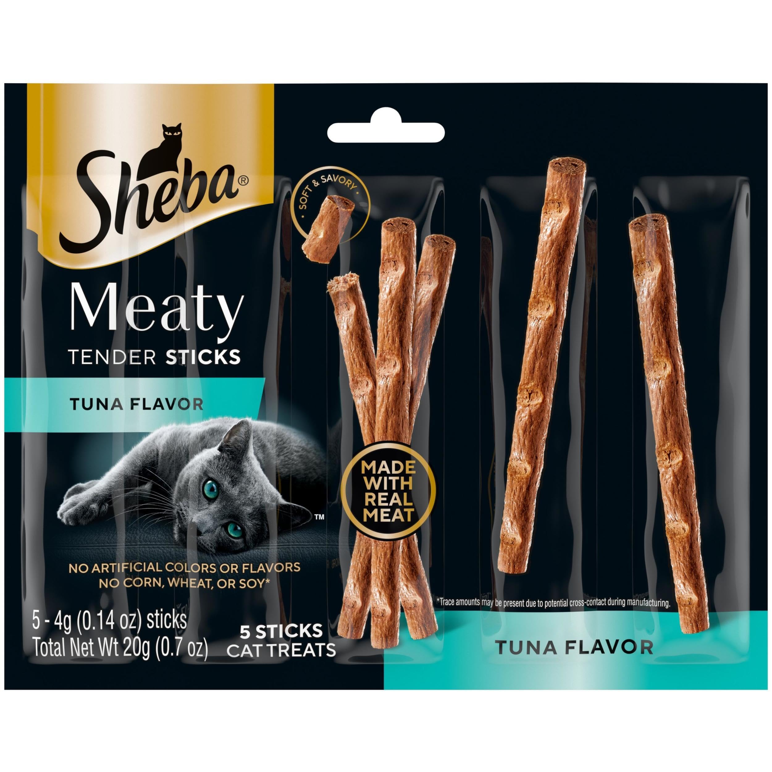 Sheba Meaty Tender Sticks Soft Cat Treats Tuna Flavor, 0.14 oz., 5 Count (Pack of 10)