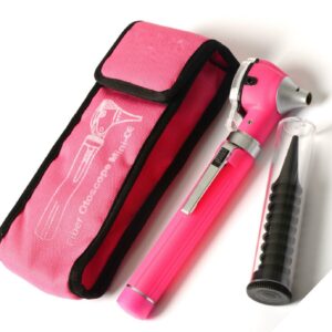 Otoscope - Compact Pocket Size Fiber ENT Optic Otoscope Pink Color by ZZZRT traders