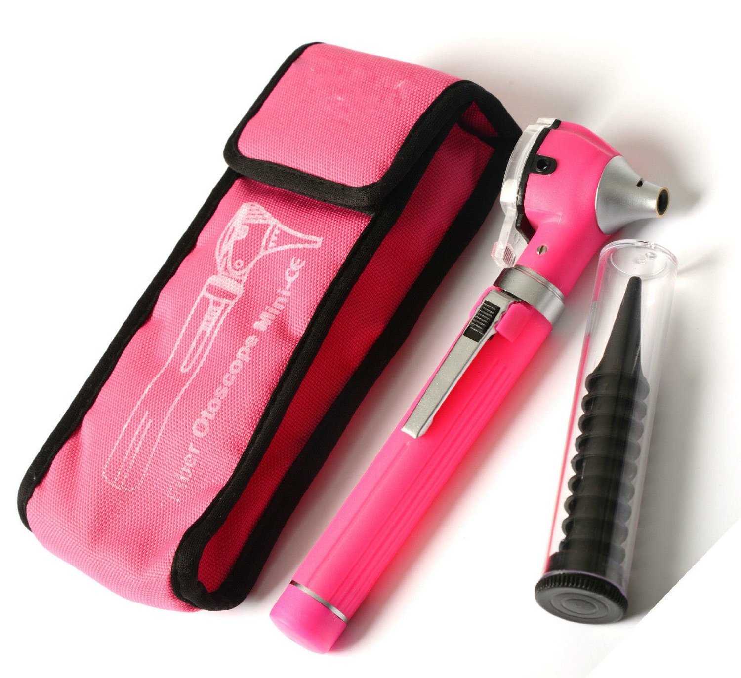 Otoscope - Compact Pocket Size Fiber ENT Optic Otoscope Pink Color by ZZZRT traders