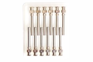 dispense all - 12 pack - 10 gauge 1 inch all metal blunt tipped dispensing needle, stainless steel, luer lock | refill cartridges and transfer viscous liquids oils glycerin distillate epoxy adhesive