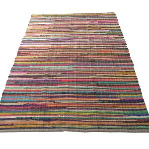 Chardin home - Eco Friendly 100% Recycled Cotton Colorful Chindi Area Rug – 5’x7’, Multi