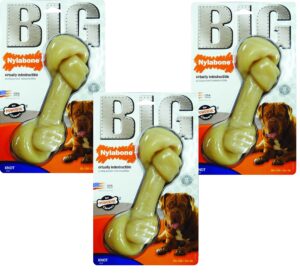 nylabone (3 pack) monster big chew knot bone - original flavored