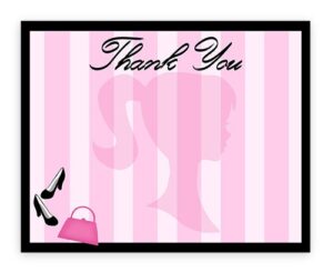 pop parties glamour girl party thank you cards - 10 thank you cards + 10 envelopes