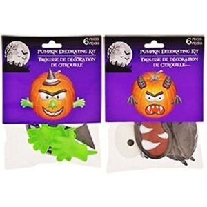 push in pumpkin decorating no carving kits (2 pack bundle)