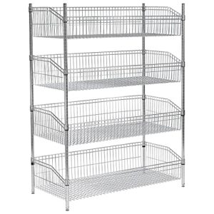 (4) Basket Wire Shelf, 36"W x 18"D x 63"H