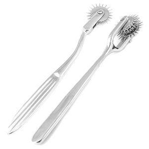 aaprotools 2 pcs set of wartenberg neurological pin wheel/pinwheel (1) one + (3) triple head instruments