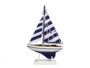 hampton nautical blue striped pacific sailer, 9"