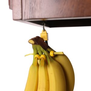 banana bungee the original banana hanger under cabinet banana hook under cabinet & banana holder stand alternative - made in the usa - banana storage for multiple or single banana holder hook