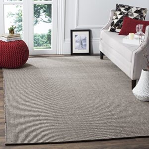 safavieh montauk collection area rug - 6' x 9', ivory & black, handmade flat weave cotton, ideal for high traffic areas in living room, bedroom (mtk345d)