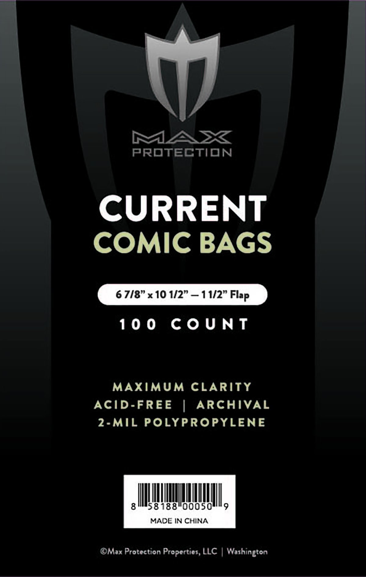 1000 Max Pro Comic Bags Current (Modern) Size (10 Packs of 100ct)