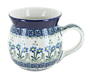 blue rose polish pottery blue posy bubble mug