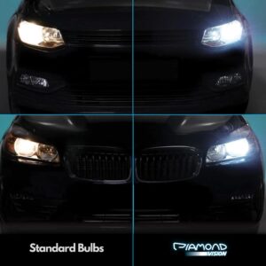 Diamond Vision 2x H11 12V 60/55W | Xenon Look | Halogen car headlights | 8500k Super-Ultra-White | Extremely durable | Replacement bulbs for automotive | PGJ19-2