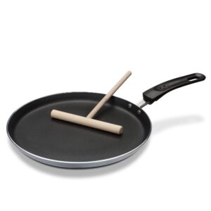 gsw stahlwaren gmbh crepe pan with spatula, grey/black, 26 x 2 cm, 0.7 litre