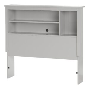 south shore 39" reevo bookcase headboard, twin, soft gray