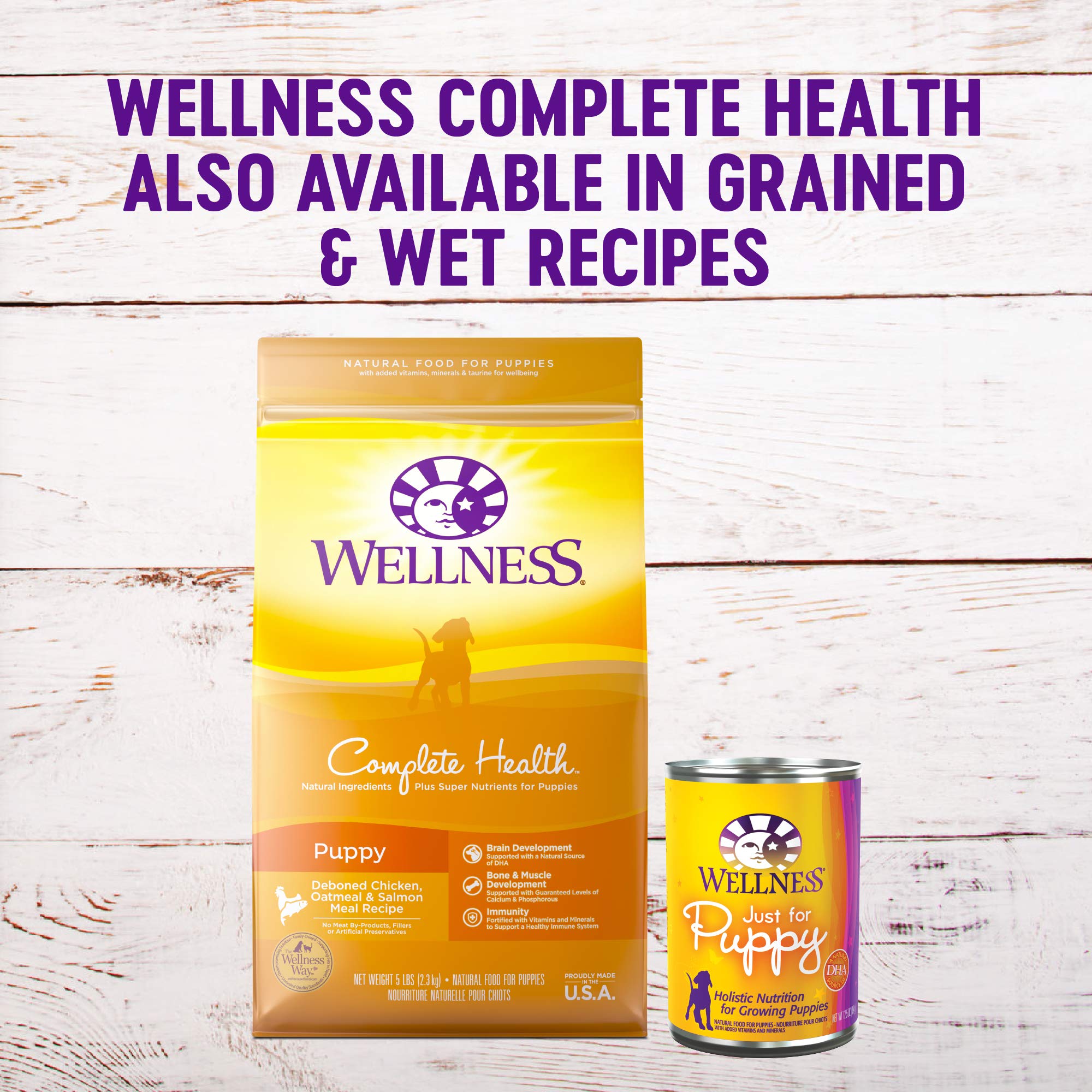 Wellness Complete Health Natural Grain Free Dry Puppy Food, Chicken & Salmon, 4-Pound Bag