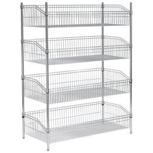 (4) basket wire shelf, 36"w x 18"d x 63"h