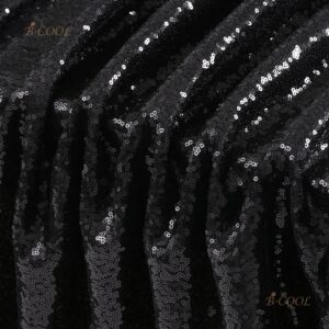 B-COOL 60x102-inch Black Sequin Table Linens Halloween Tablecloth Seamless Glitter Tablecloth Wedding Sequin Tablecloth