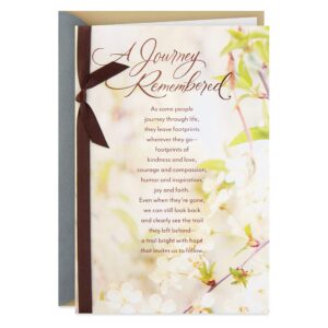 hallmark mahogany religious sympathy greeting card (they leave footprints)