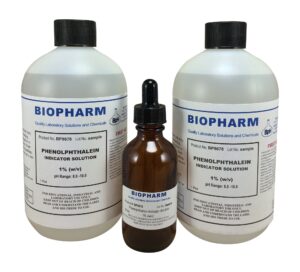 phenolphthalein ph indicator 1% solution — two 500 ml (1.06 pint) bottles plus 1 dropper bottle containing 50 ml of solution