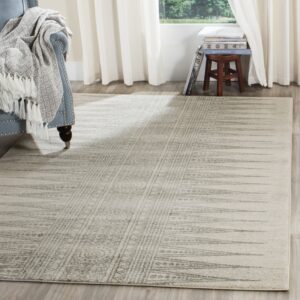 safavieh evoke collection 3' x 5' ivory / silver evk226z boho non-shedding living room bedroom accent rug