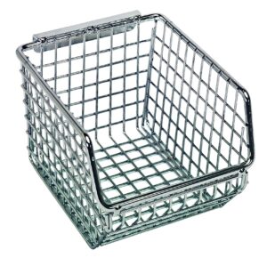 quantum storage qmb510c 20-pack wire mesh stack and hang bins, 5-1/4" x 4-1/4" x 3", chrome