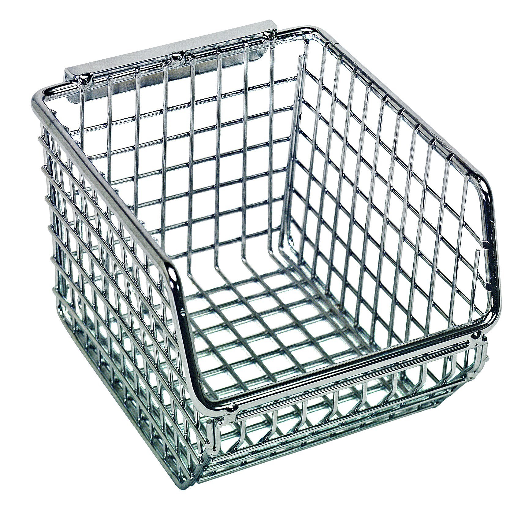 Quantum Storage QMB510C 20-Pack Wire Mesh Stack and Hang Bins, 5-1/4" x 4-1/4" x 3", Chrome