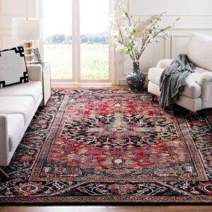 safavieh vintage hamadan collection area rug - 8' x 10', red & multi, oriental traditional persian design, non-shedding & easy care, ideal for high traffic areas in living room, bedroom (vth215a)