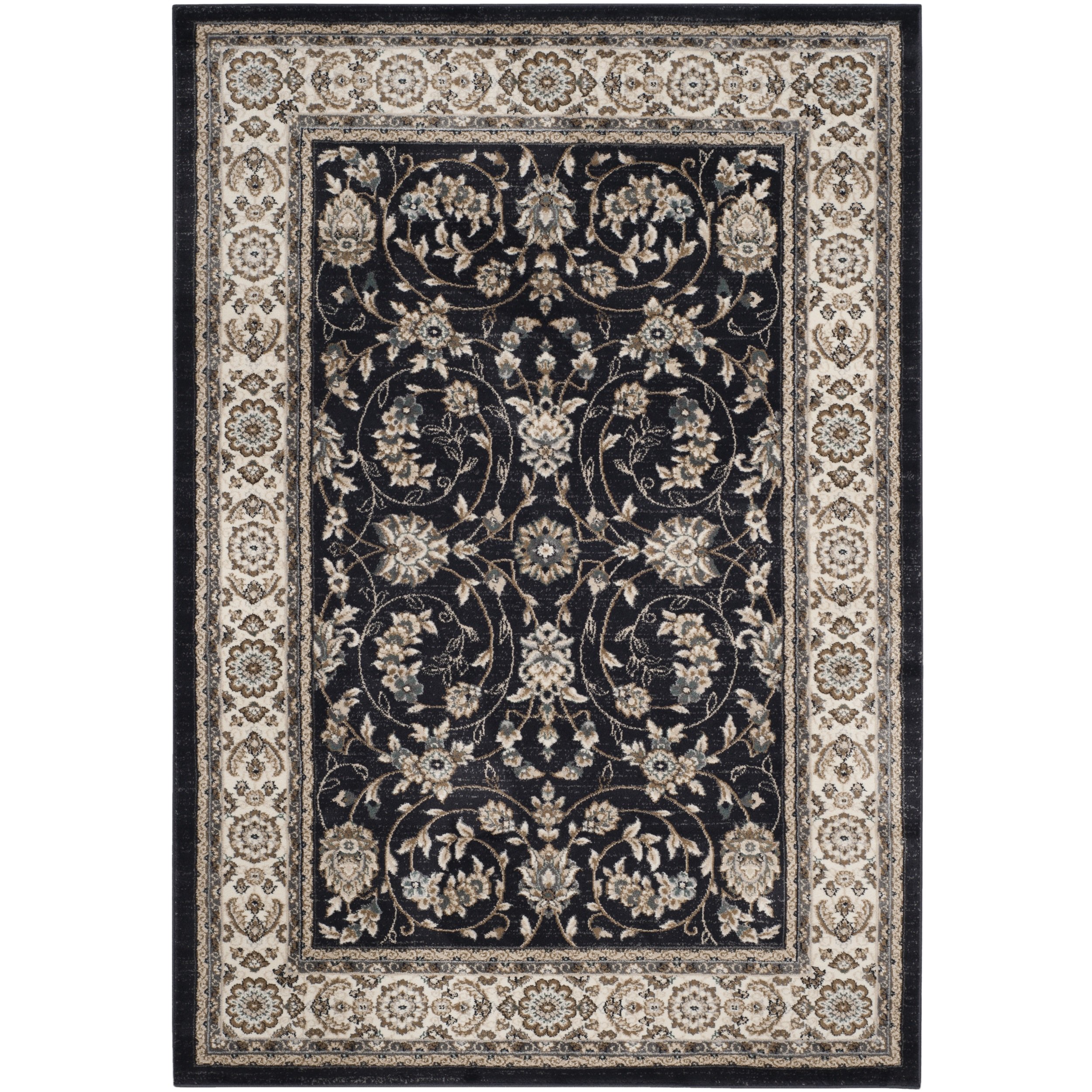 SAFAVIEH Lyndhurst Collection Area Rug - 8' x 10', Grey & Cream, Traditional Oriental Design, Non-Shedding & Easy Care, Ideal for High Traffic Areas in Living Room, Bedroom (LNH340G)