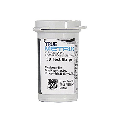 True Metrix Blood Glucose Test Strips Box of 100 Count with Meter