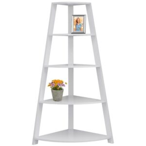 monarch specialties corner accent etagere bookcase, 60", white