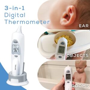 Beurer Digital Ear Thermometer - Measures Body, Room & Object Thermometer for Babies, Toddlers & Adults, FT58