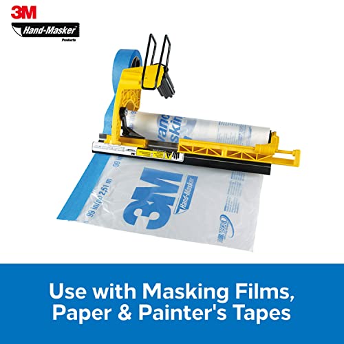 3M Hand-Masker M3000 Tool Painter's Tape and Masking Film Dispenser Kit, 3M Hand Masker Protects Surfaces from Paint Splatters, Includes 12-Inch Blade, Painter's Tape and Masking Film, 1 Kit