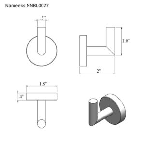 Nameeks NNBL0027 Luxury Hotel Polished Bathroom Hook, Chrome